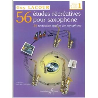 56 études récréatives pour saxophone Tome 1 - Livre K7 - G. Lacour ...
