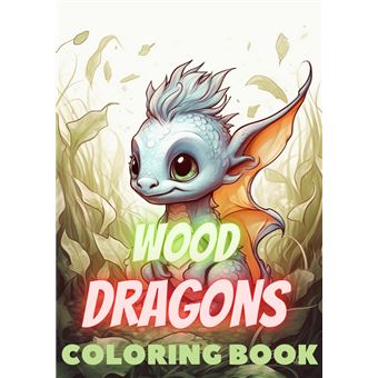 Baby Wood Dragon Fantasy Coloring Page Book, Adults + kids- Instant ...