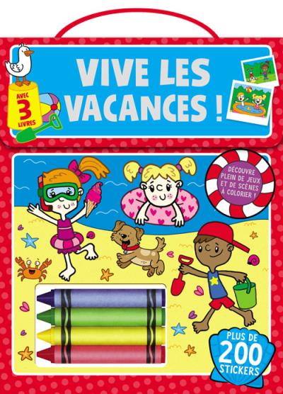 Vive les vacances Livre avec 4 crayons et 500 stickers - Boîte ou ...