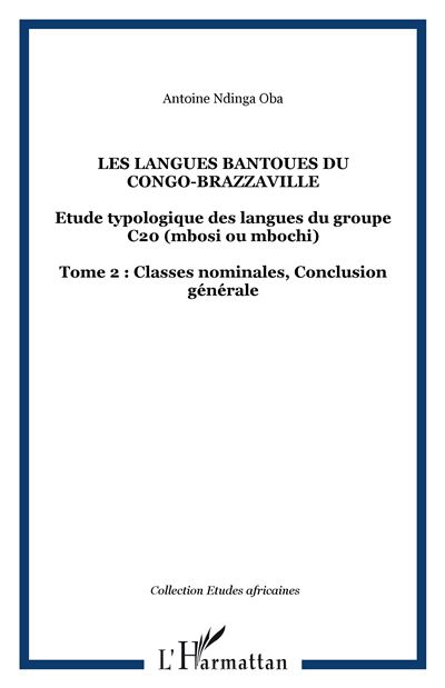 Les langues Bantoues du Congo-Brazzaville Etude typologique des langues ...