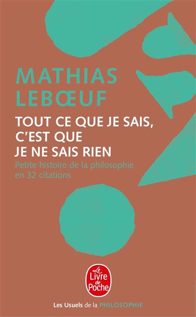 Tout ce que je sais, c'est que je ne sais rien - Poche - Mathias ...
