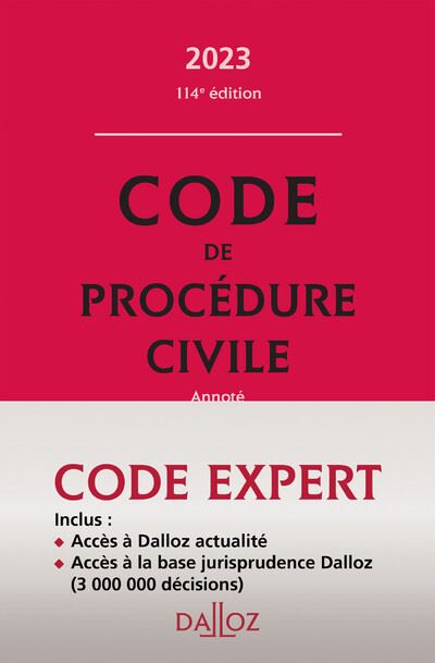 Code Dalloz Expert - Code de procédure civile 2023 19ed 19ème édition - Livre CD-ROM - Collectif ...