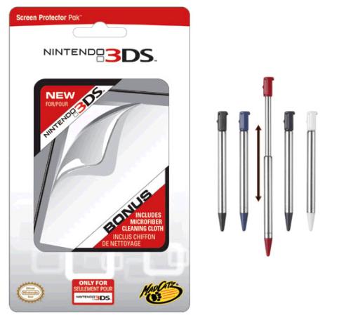 2 protections écran + 5 stylets extensibles MadCatz pour Nintendo 3DS ...