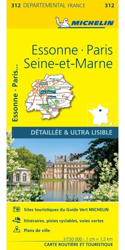 Carte Départemental Michelin Essonne, Paris, Seine-et-Marne Échelle 1/ ...