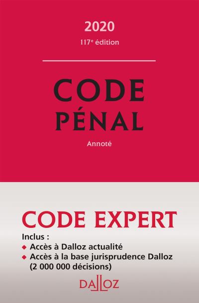 Code Dalloz Expert. Codes pénal et procédure pénale 2020 Livre avec 1 CD audio - Livre CD-ROM ...