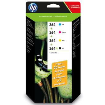 HP 364 Combo Pack - Pack de 4 - noir, jaune, cyan, magenta - original ...