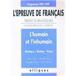 Humain inhum.prog.97/98 prep.x Sénèque Shelley Perec l'épreuve de ...
