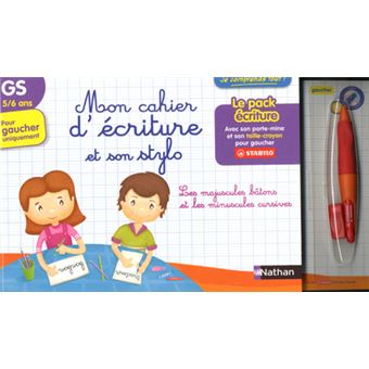 Mon cahier ecriture gs pour gaucher et son stylo gaucher - cartonné ...