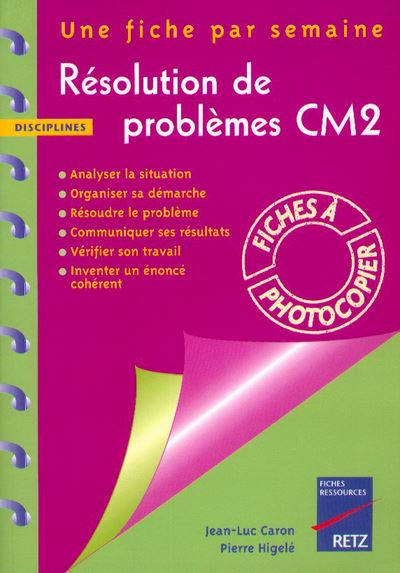 Resolution de problemes cm2 Fiches à photocopier - broché - Jean-Luc ...