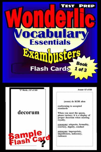 Wonderlic Test Prep Essential Vocabulary-Exambusters Flash Cards ...