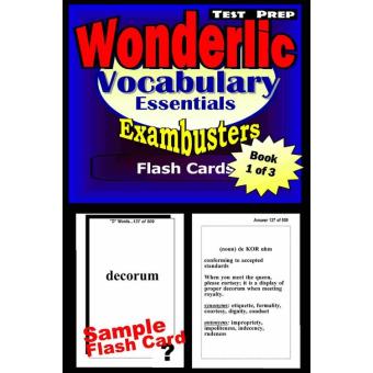 Wonderlic Test Prep Essential Vocabulary-Exambusters Flash Cards ...