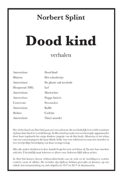 Dood kind - broché - Norbert Splint - Achat Livre | fnac