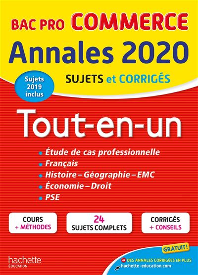 Annales Bac 2020 Tout-En-Un Bac Pro Commerce Sujets et corrigés ...