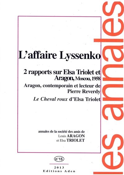 Annales de la Société Louis Aragon et Elsa Triolet L'Affaire Triolet ...