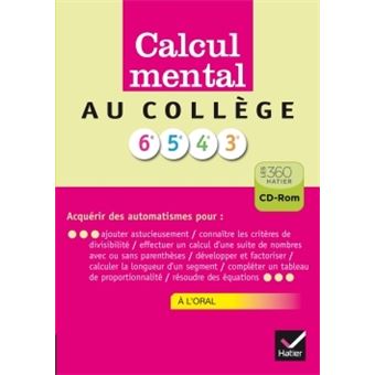 Calcul mental collège - Cd Rom version enseignant CD Rom de l ...