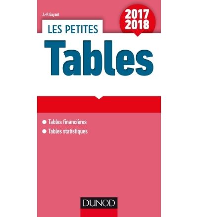 Les petites Tables 2017-2018 - Tables financières - Tables statistiques ...