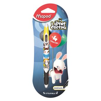 Stylo à bille Maped Twin Tip Les Lapins Crétins 4 couleurs - Stylo à ...
