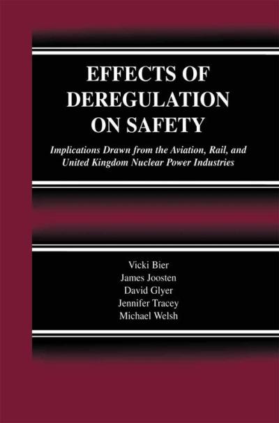 Effects of deregulation on safety - relié - Vicki Bier - Achat Livre ou ...