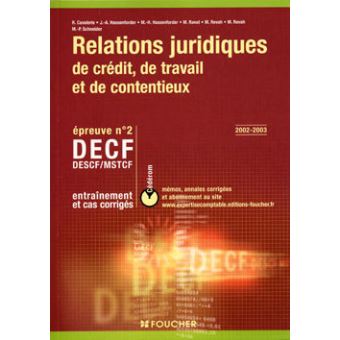 Relation juridique de crédit, de travail et de contentieux DECF DESCF ...