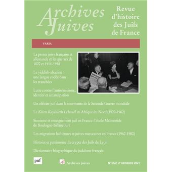 Archives juives, vol. 54, n.2, 2021 Tome 54 - broché - Collectif ...