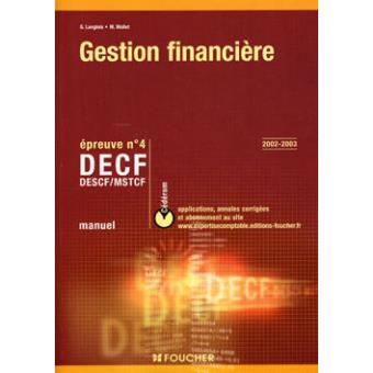 Gestion financière DECF DESCF MSTCF Epreuve n°4 Guide pédagogique ...