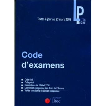 Code d'examens poche. textes a jour au 23 mars 2006. code civil. code penal. con Edition 2006 ...
