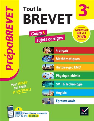 Prépabrevet - Tout le nouveau brevet 2026 - 3e (toutes les matières ... Prépabrevet - Tout le nouveau brevet 2026 - 3e (toutes les matières ...