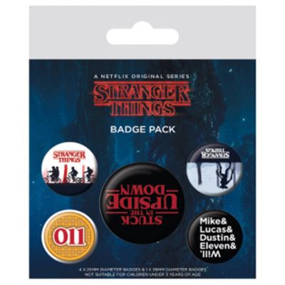 Set Badges Stranger Things Upside Down : Objet dérivé en Produits ...