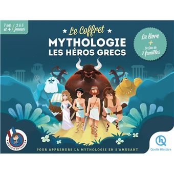Le coffret Mythologie Les héros grecs Beau livre + 7 familles - Boîte ...