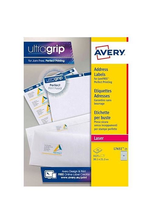 AVERY L7651-25 1625ETIQ*** 38.1X21.2 LAS - Papier d'impression - Achat ...