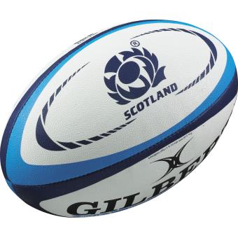 Ballon de rugby Gilbert Replica Ecosse Taille 5 Blanc et Bleu ...