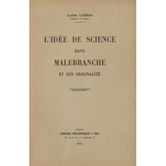 L idee de science dans malebranche et son originalite - broché - Labbas ...