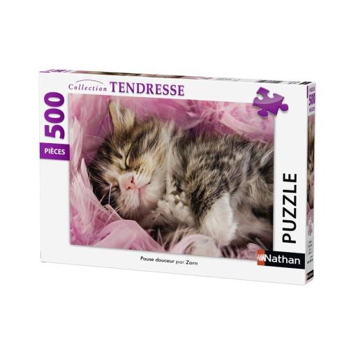 Puzzle 500 Pièces Chaton et la Rose Nathan - Puzzle - Achat & prix | fnac