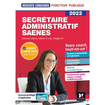 Réussite Concours - Secrétaire administratif, SAENES - Catégorie B - 2022 - Préparation complète ...