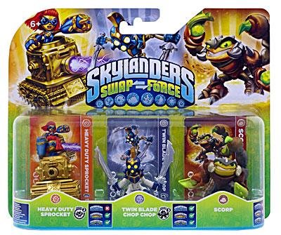 Skylanders Swap Force Triple Pack Scorp + Twin Blade Chop Chop + Heavy ...