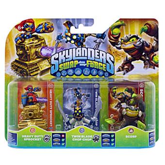 Skylanders Swap Force Triple Pack Scorp + Twin Blade Chop Chop + Heavy ...