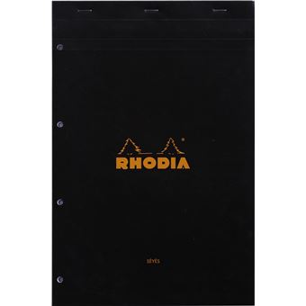 Bloc Rhodia N°20P SY Noir PERFO 80 Feuilles - Cahier Petit Format ...