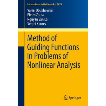 Method of guiding functions in problems of nonlinear analysis - Poche - Collectif - Achat Livre ...