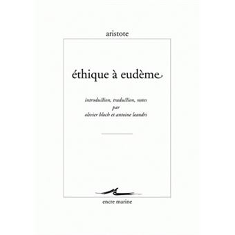 Éthique à Eudème - broché - Aristote, Olivier Bloch, Antoine Leandri ...