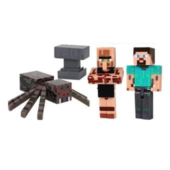 Figura Good Deal Minecraft Steve/Spider | Conjunto de 8 Peças | 3-7 cm ...