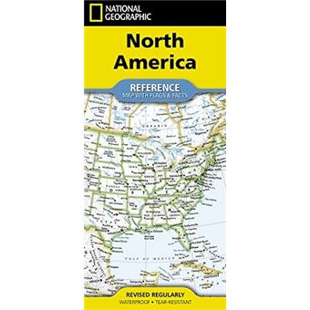 National Geographic North America Map Folded With Flags And Facts ...