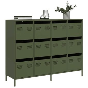 Aparador vidaXL | 135x39x103 - 5 cm | aço laminado a frio verde ...