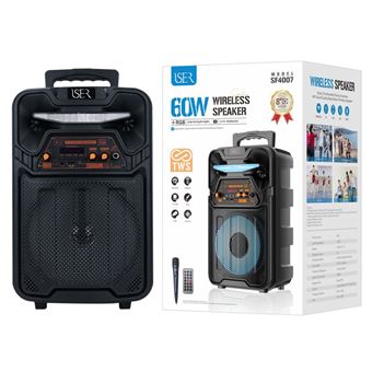 Coluna Wireless Portátil com Luz LED Iser SF4007 - Preto - Colunas ...