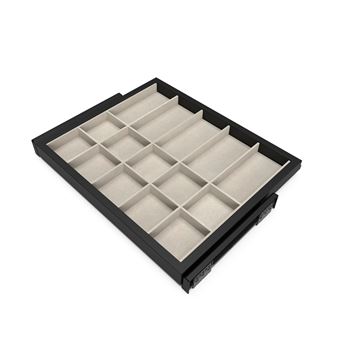 Kit de gaveta organizadora Emuca Hack para roupeiros | Preto texturado ...