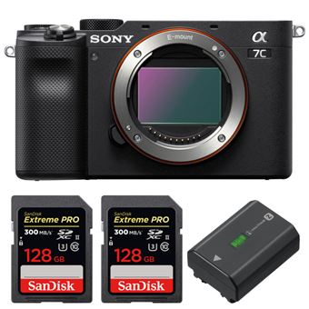 Câmara Sony Alpha a7C Corpo Preto + 2 SanDisk 128GB Extreme PRO UHS-II ...