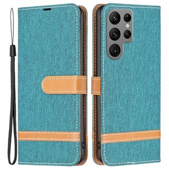 Capa PU textura de jeans com apoio Magunivers para Samsung Galaxy S23 ...