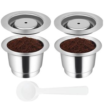Pack 2 Cápsulas reutilizáveis em aço inox Antiimpacto para cafeteira ...