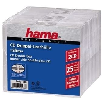 Hama CD Slim Box Double - 25 Pcs. - Armazenamento Informática - Compra ...