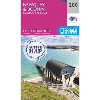 Os Landranger Active Map 200 Newquay, Bodmin, Camelford St Austell Os ...