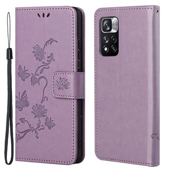Capa magunivers PU borboletas e padrão de flores com suporte e suporte ...